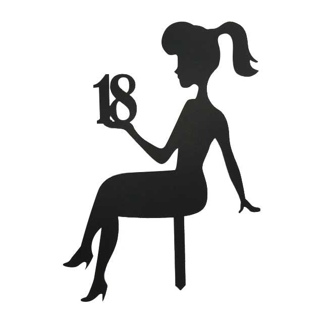 Cake topper mujer sentada personalizado - 15x19 cm (9180) – practicorte